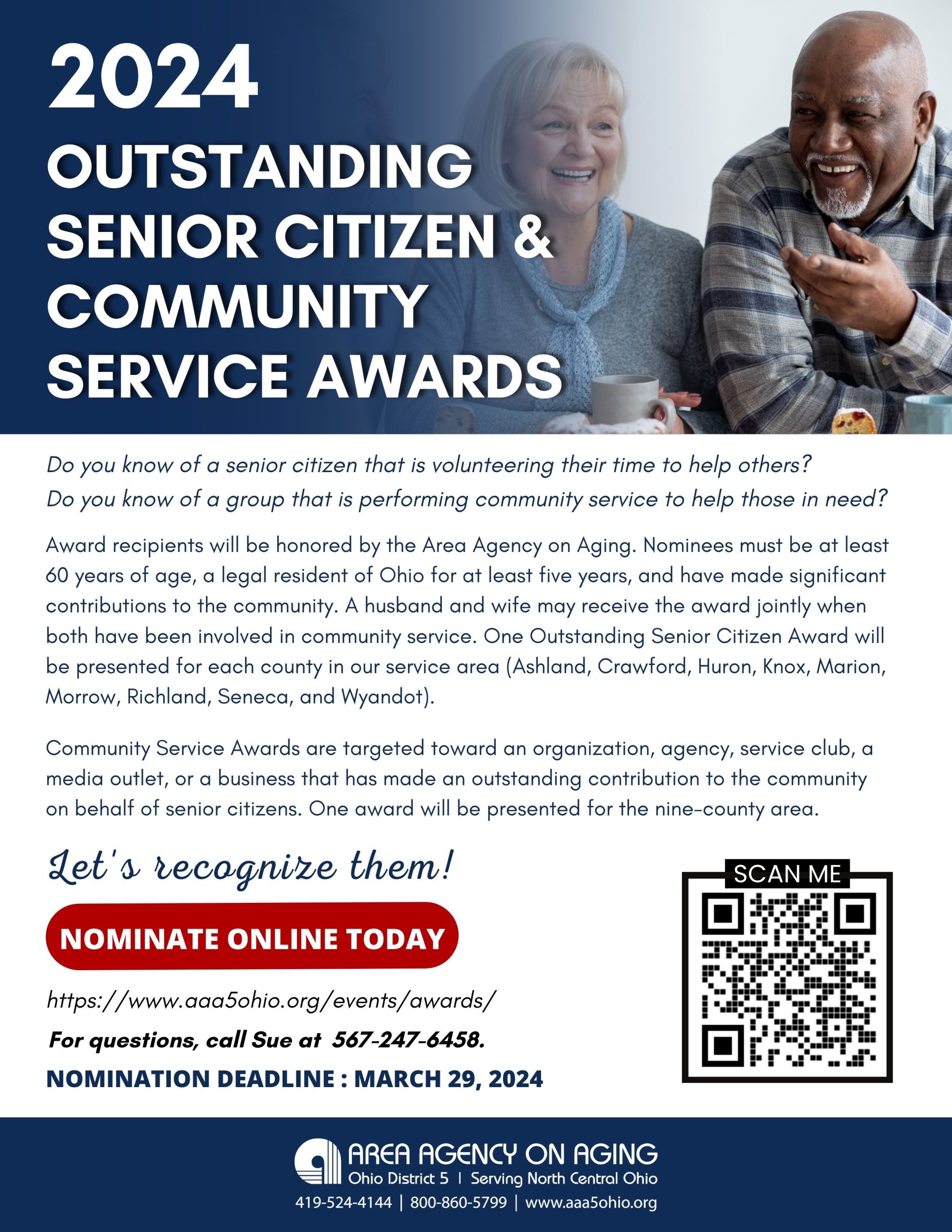 Nominations open for Outstanding Senior Citizen, Community Service