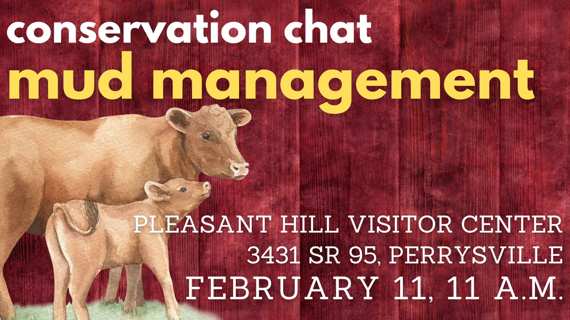 Conservation chat on mud management set for Feb. 11 at Pleasant Hill